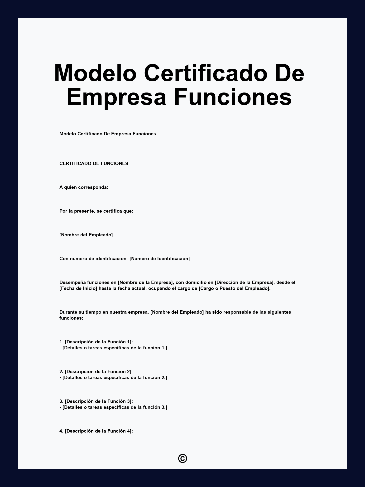 Ejemplo De Modelo De Certificado De Empleo
